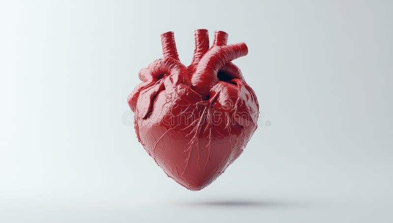 A Minimalist Close-up of a Heart-shaped Object in a 3D Render ...