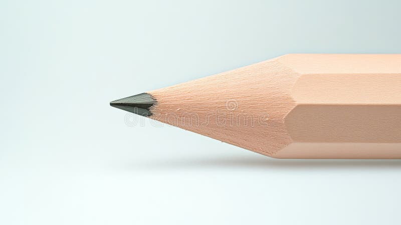 Sharpened Wooden Pencil Tip Resting on Clean Surface, Highlighting Graphite Point with Crisp ...