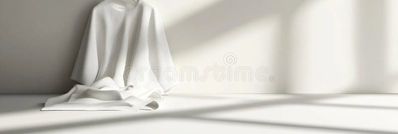 Minimalist Clothing Display on a White Background Showcasing Soft ...