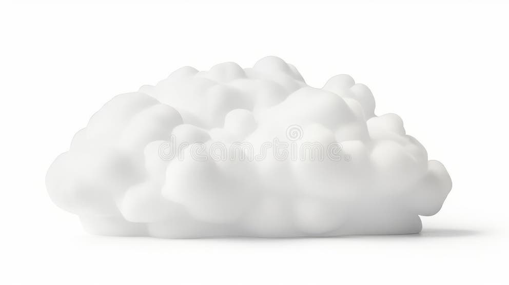 Minimalist Cloud Composition on Crisp White Background Design Stock ...