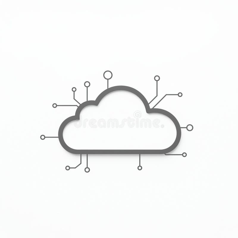 Minimalist Cloud Computing Background Wallpaper with Binary Code Stock Illustration ...