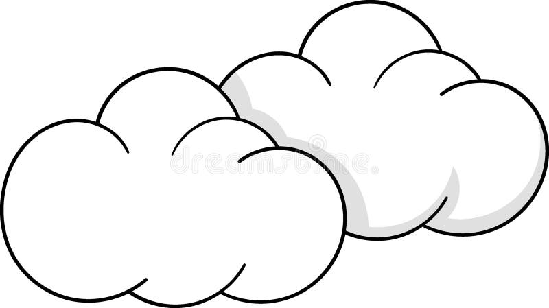Minimalist Cloud Illustration with Simple Black Outline and Soft ...