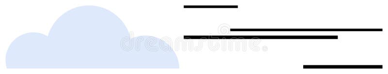 Minimalist Cloud with Lines Representing Wind or Data Flow Movement ...