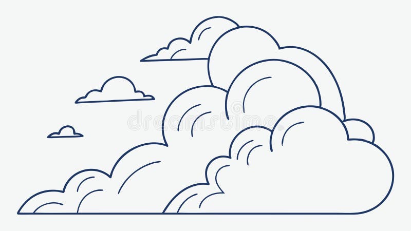 Minimalist Cloud Outline Design Element, Vector Design Generative AI ...