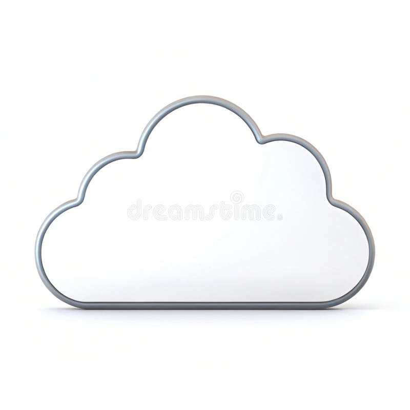 Minimalist Cloud with Subtle Outline Stock Illustration - Illustration ...