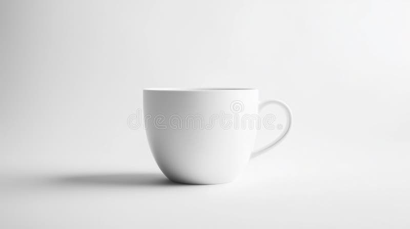 Minimalist Coffee Cup on Clean White Background Stock Illustration ...