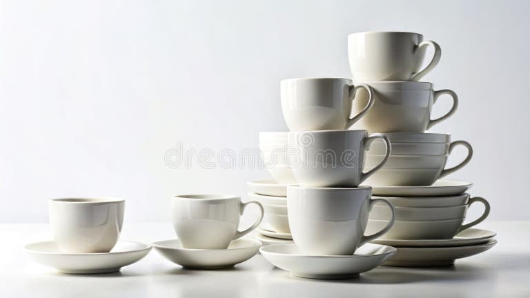 Minimalist Coffee Cup Stack a Simple Elegant Studio Shot for Design ...