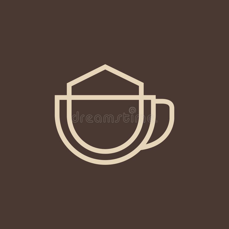 Minimalist Coffee House Cup Concept Logo Design Vector Stock Vector ...