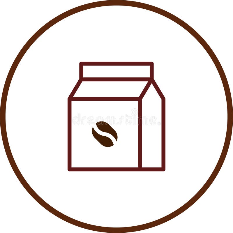 Minimalist Coffee Packaging Icon within a Circular Frame, Elegant and ...