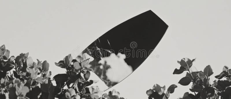 Minimalist Collage Featuring a Broken Mirror Reflecting Nature S Beauty ...