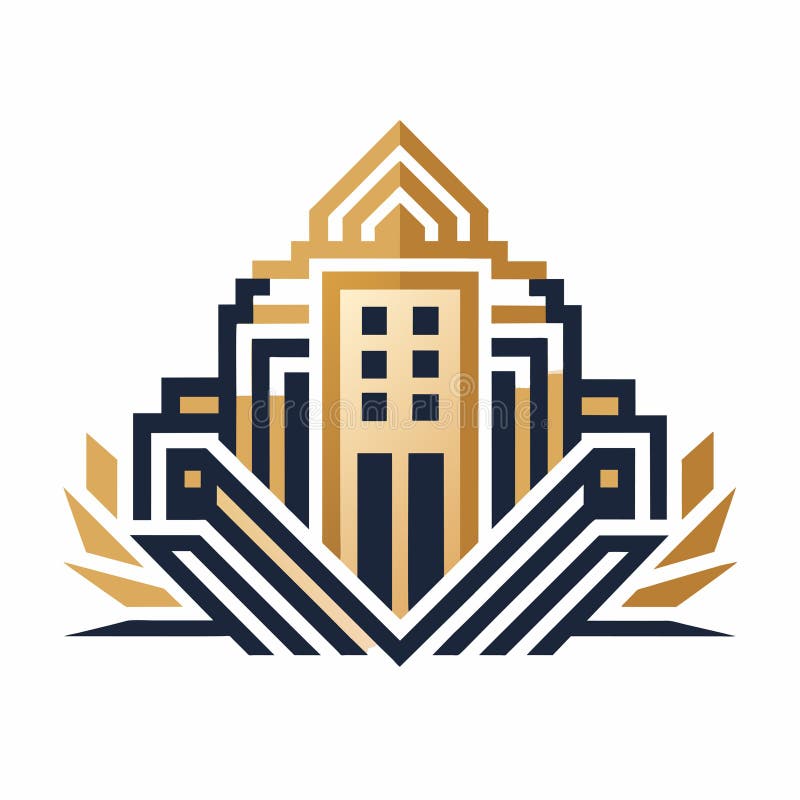 A Minimalist College Logo Featuring a Geometric Pattern with a Building ...