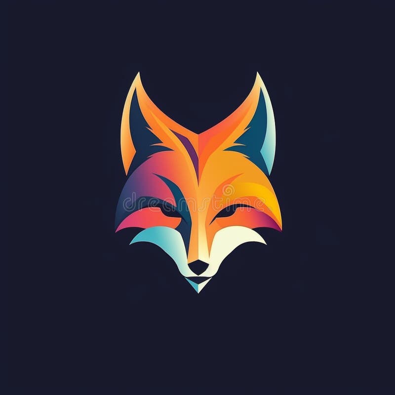 Minimalist Colored Fox 2D Illustration Stock Illustration ...
