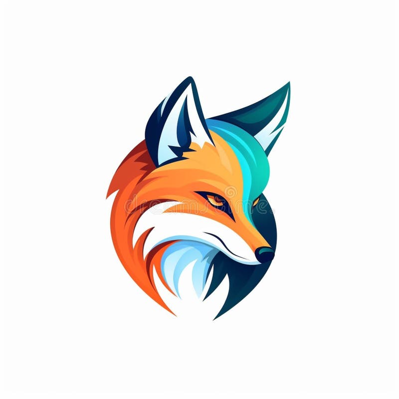 Minimalist Colored Fox 2D Illustration Stock Illustration ...