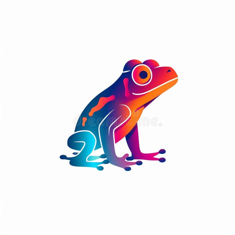 Minimalist Colored Frog 2D Illustration Stock Illustration ...