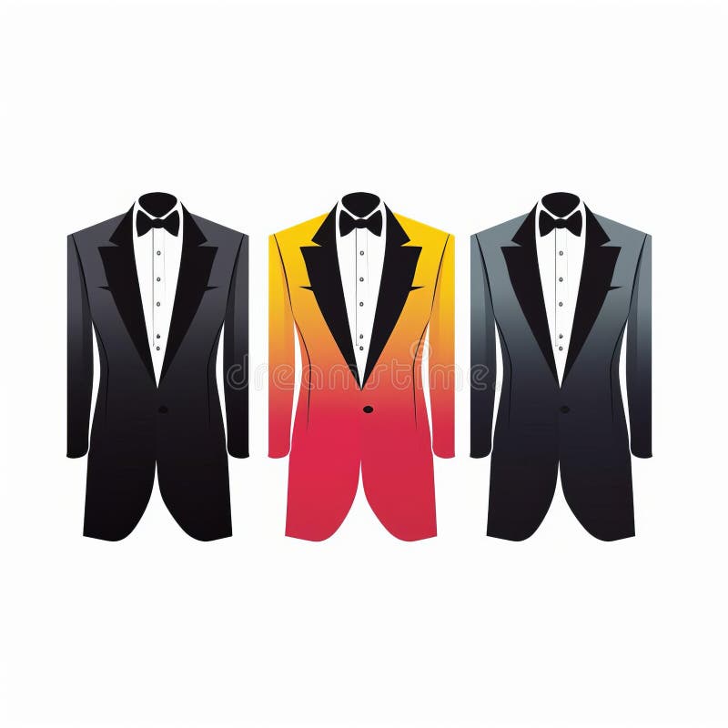 Minimalist Colorful Vector Tuxedo Design Graphic Isolated Background ...