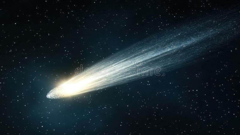 A Minimalist Comet with a Sleek Tail, Featuring Clean Lines and a ...