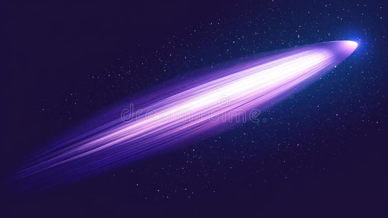 A Minimalist Comet with a Sleek Tail, Featuring Clean Lines and a ...