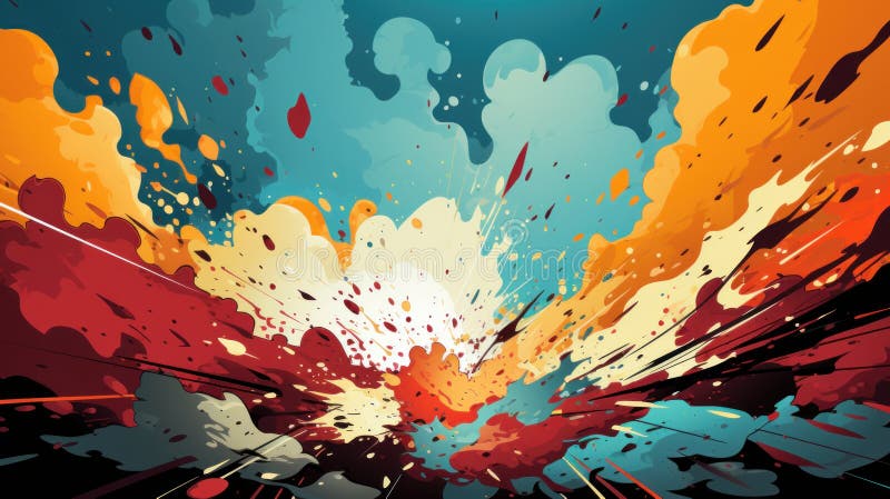 Emphatic Colourful Dynamic Minimalist Comic Book Background Stock ...