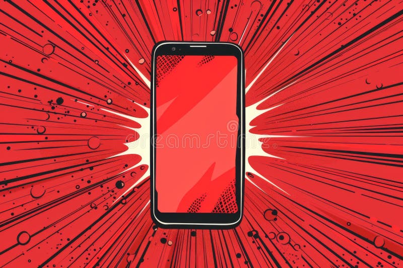 Minimalist Comic Book Style Burst with Smartphone Notification ...