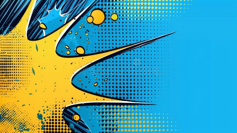 Minimalist Comic Book Style Illustration with Vibrant Blue and Yellow ...