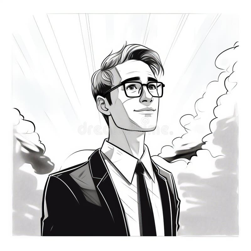 Minimalist Comic Portrait: Project Manager in a Warehouse Stock ...