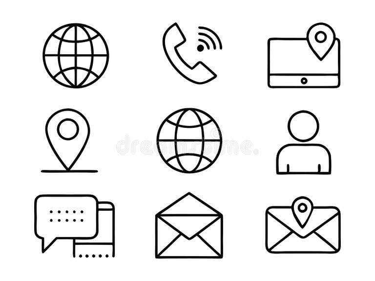 Minimalist Communication Icon Set with Solid and Outline Versions in ...