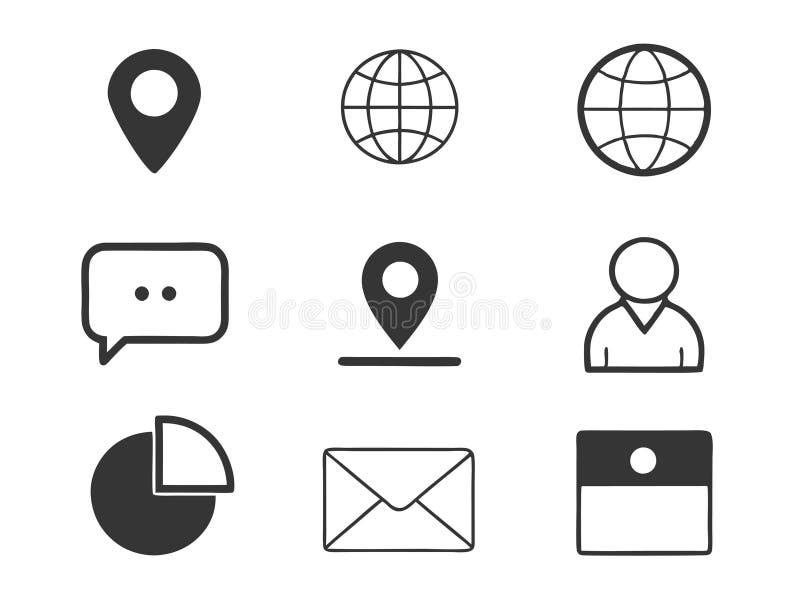 Minimalist Communication Icon Set with Solid and Outline Versions in ...