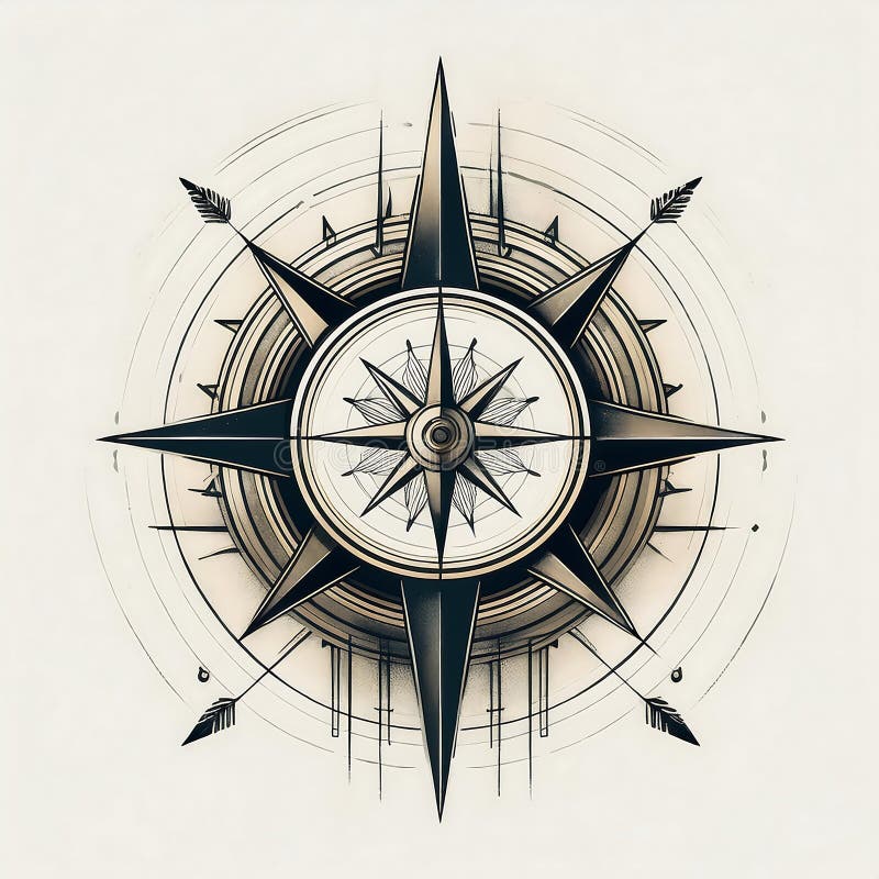 Minimalist Compass Design with Clean Lines and a Unique Typography ...
