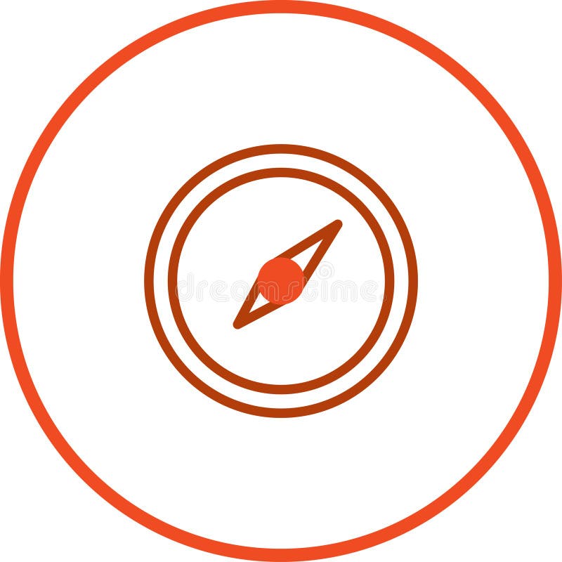 A Minimalist Compass Icon in Orange Hues, Representing Direction ...