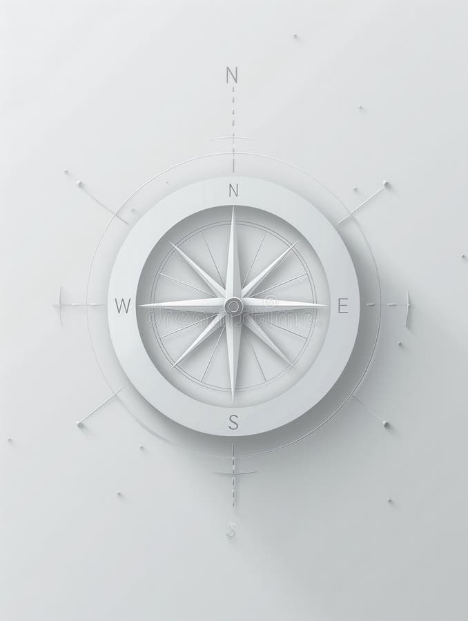 A Minimalist Compass Image Featuring Clear Lines, Perfect for ...