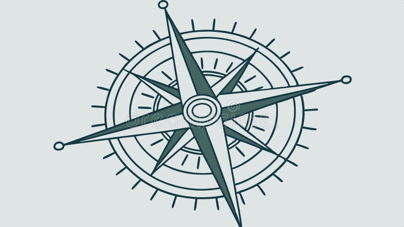 Minimalist Compass Outline for Direction and Travel, Vector Design ...