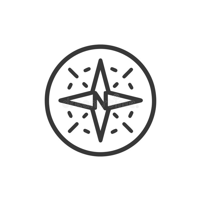 Modern Compass Rose Navigation Icon Design Stock Vector - Illustration ...