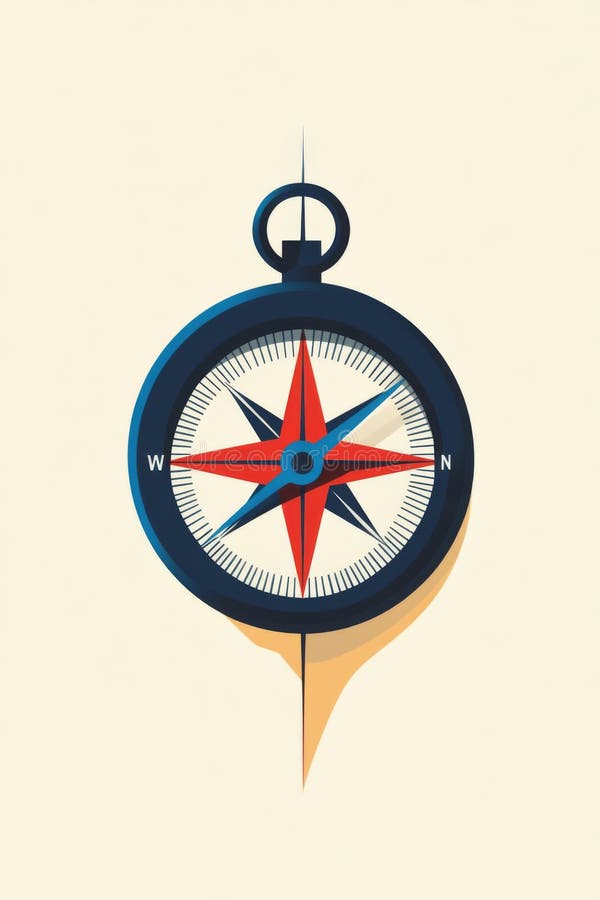 Minimalist Compass Vector Graphic Stock Illustration - Illustration of ...