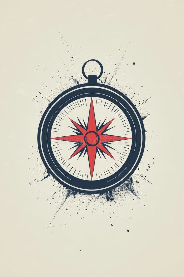 Minimalist Compass Vector Graphic Stock Illustration - Illustration of ...