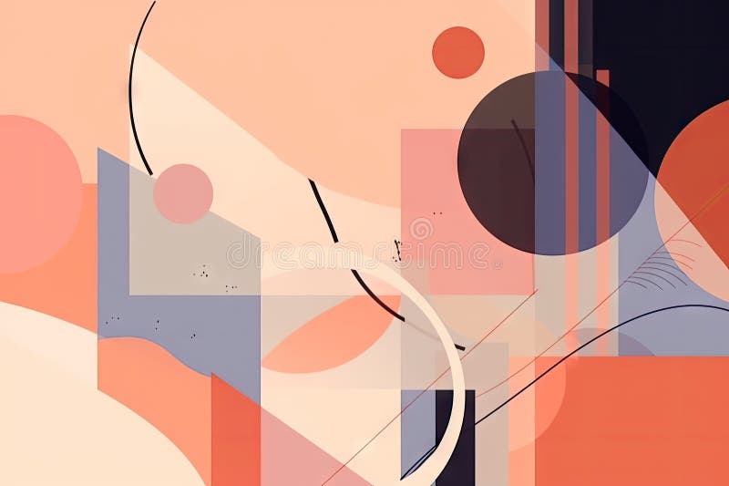 Minimalist Composition with Abstract Shapes, Lines and Colors Stock ...