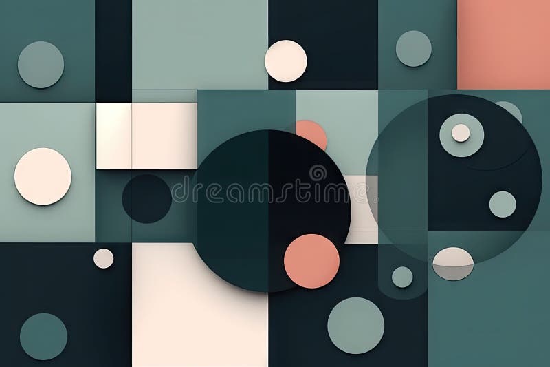 Minimalist Composition of Circles and Squares, Creating a Balanced and ...