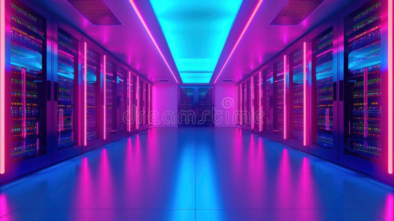 A Minimalist Composition of a Cloud Server Room Stock Illustration ...