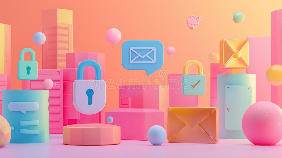 A Minimalist Composition of Different Sizes of Chat Bubbles, Envelope ...