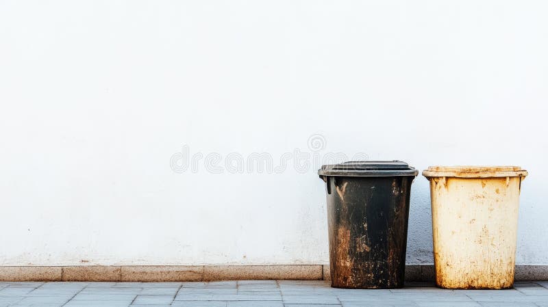 Minimalist Composition Featuring Clean and Dirty Storage Bins ...