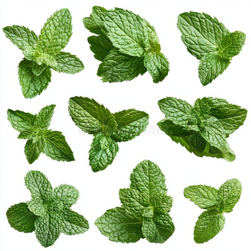 A Minimalist Composition Featuring Crisp and Refreshing Mint Leaves ...