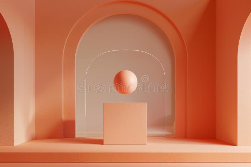 Minimalist Composition with Floating Sphere and Rectangular Geometries ...