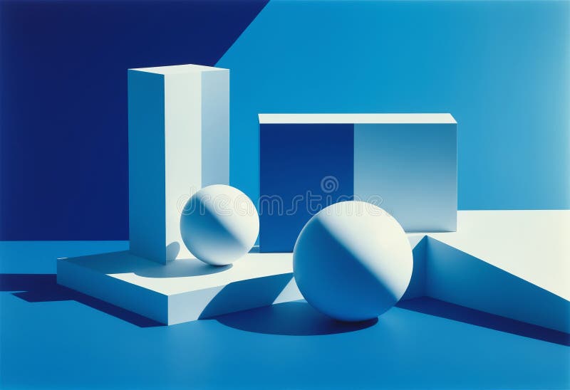 A Minimalist Composition Featuring Geometric Shapes Stock Illustration ...