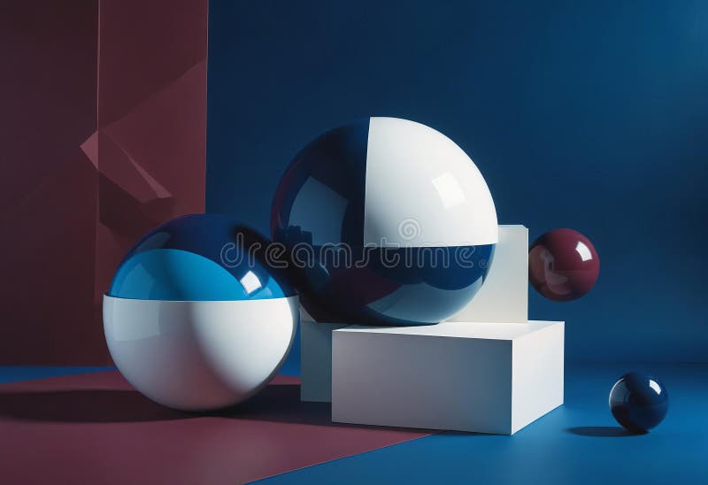 A Minimalist Composition Featuring Geometric Shapes Stock Illustration ...