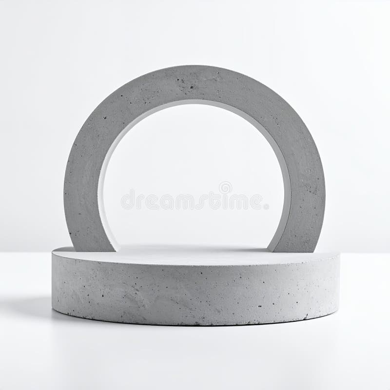 Geometric Concrete Shapes, Circular Arch and Cylinder Composition ...