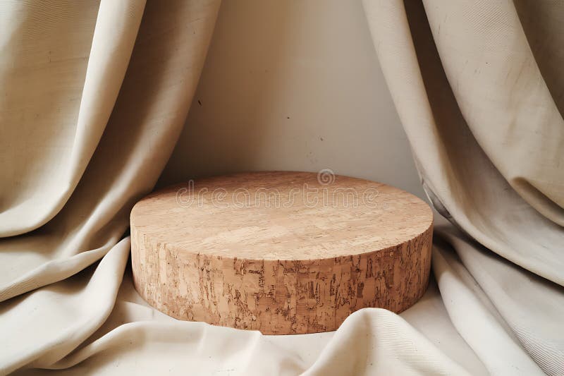 Elegant Cork Display Stand with Draped Fabric Stock Illustration ...