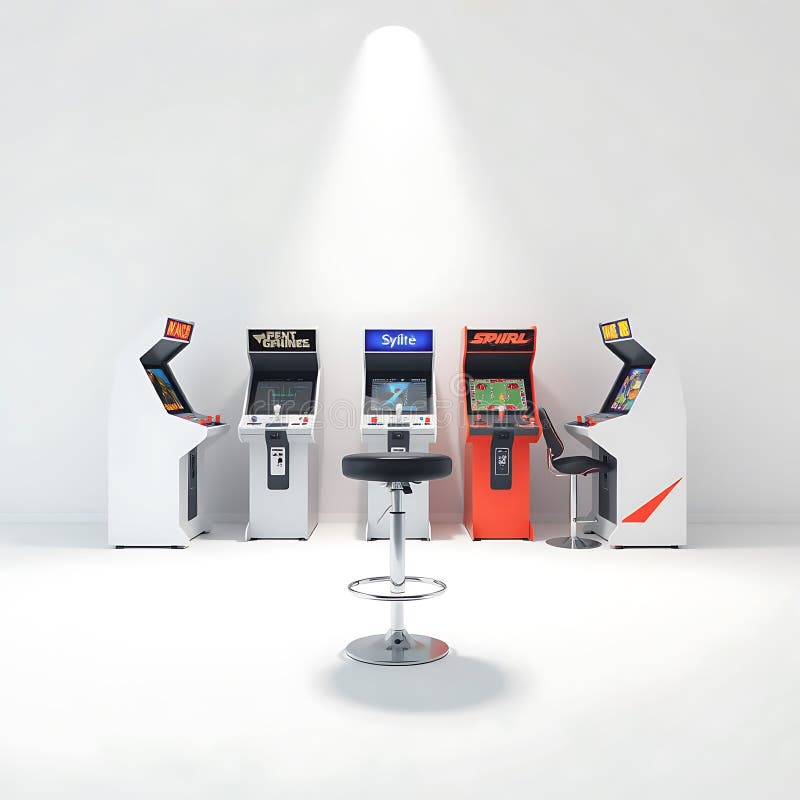 A Minimalist Composition Featuring a Single Modern Arcade Stool Under ...