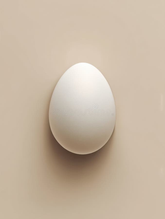 Minimalist Composition Featuring a Singular White Egg Shape Centered on ...