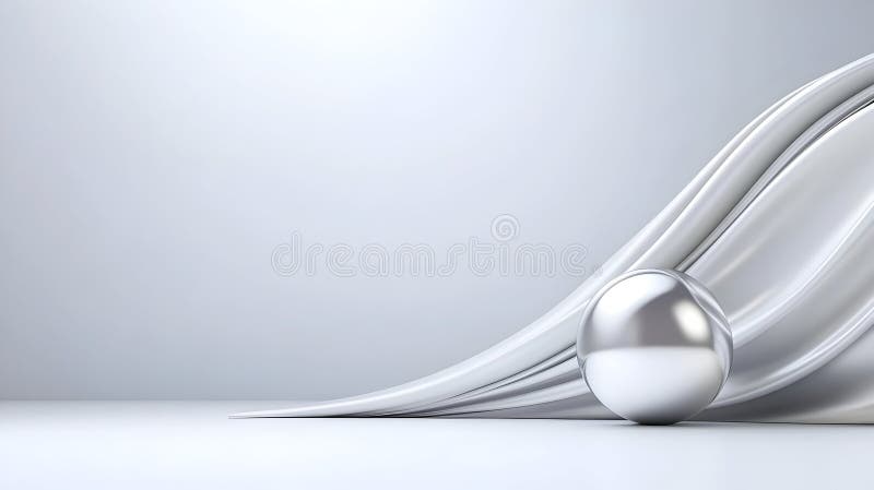 A Minimalist Composition Featuring a Smooth, Metallic Sphere on a ...