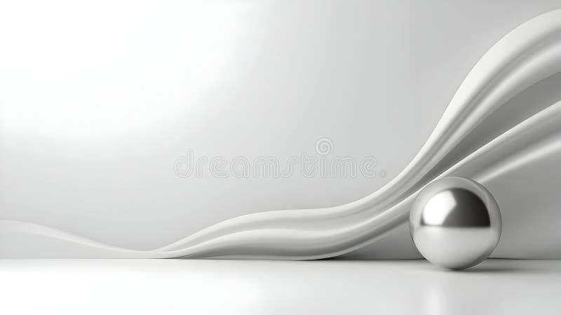 A Minimalist Composition Featuring a Smooth, Metallic Sphere on a ...
