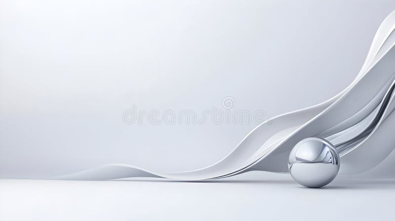 A Minimalist Composition Featuring a Smooth, Metallic Sphere on a ...